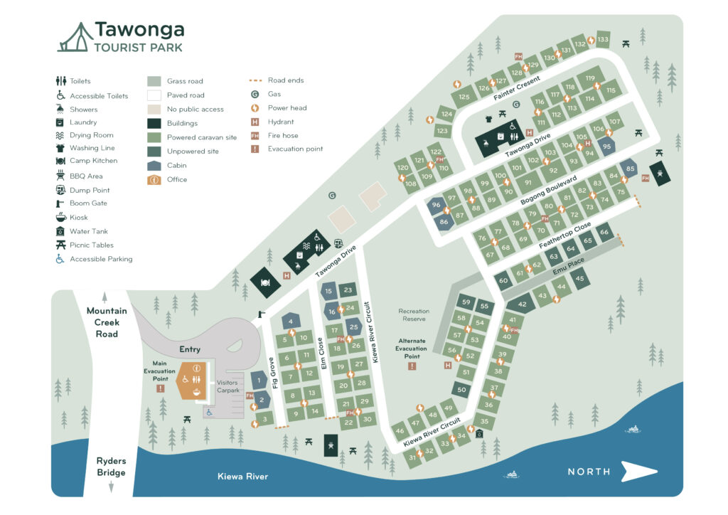 Park Map - Tawonga Tourist Park